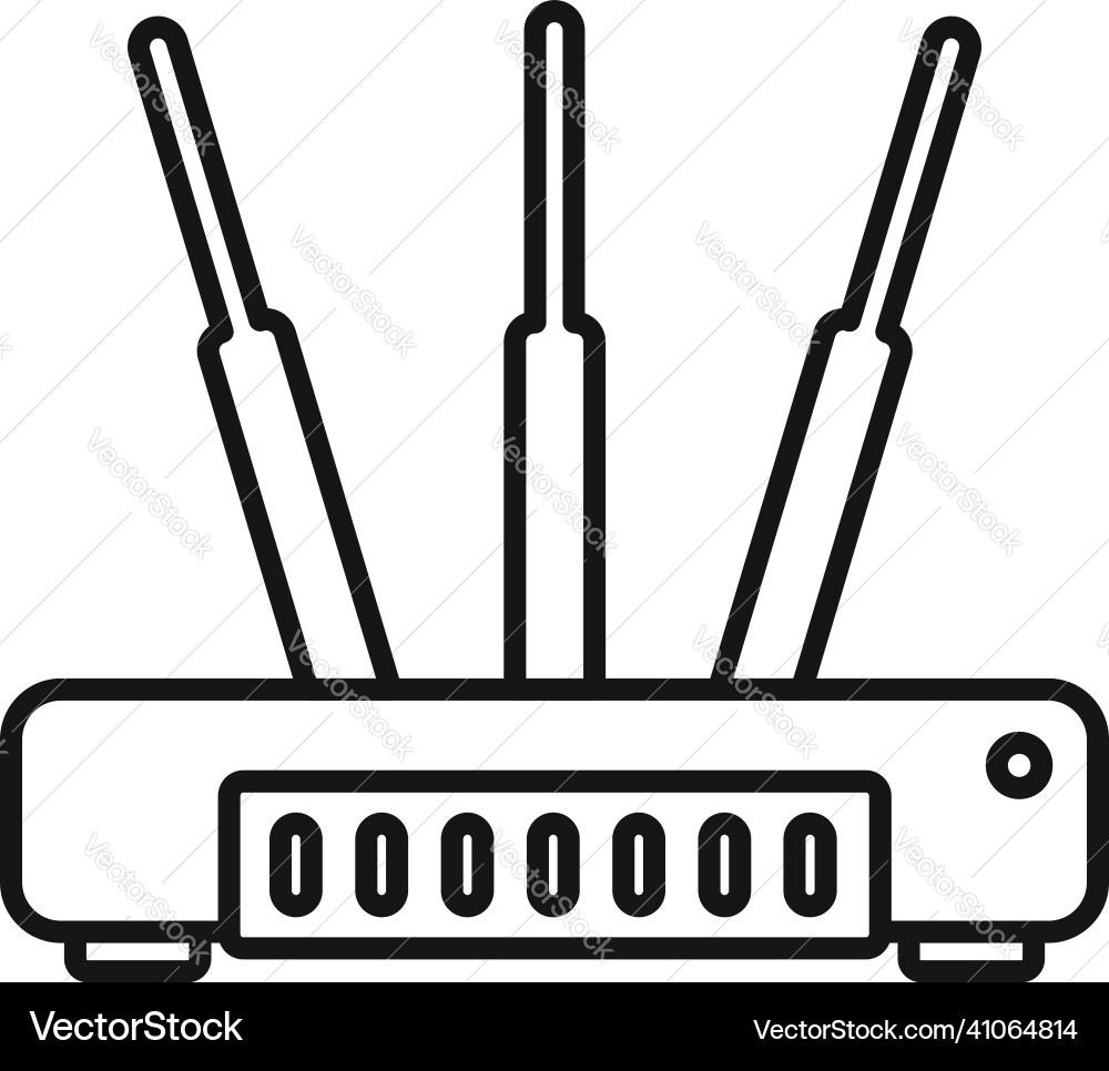 Computer modem icon outline wifi router Royalty Free Vector