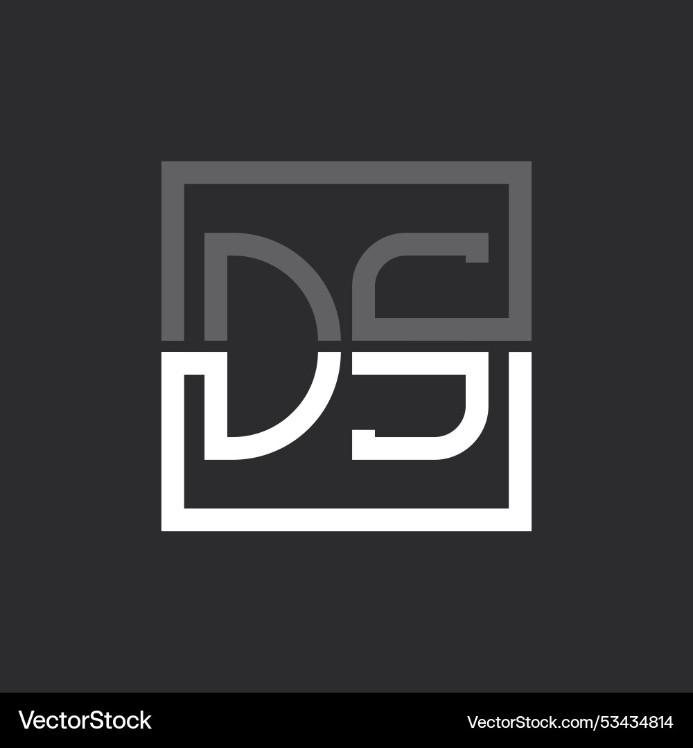 Creative modern minimalist ds letter logo design Vector Image