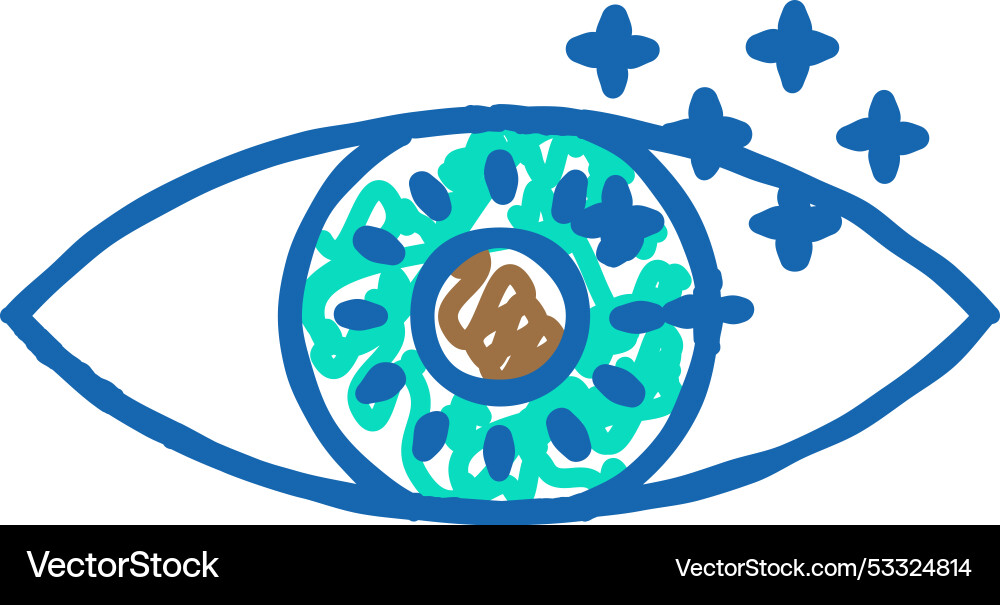 Eye tracking ux ui design icon doodle Royalty Free Vector