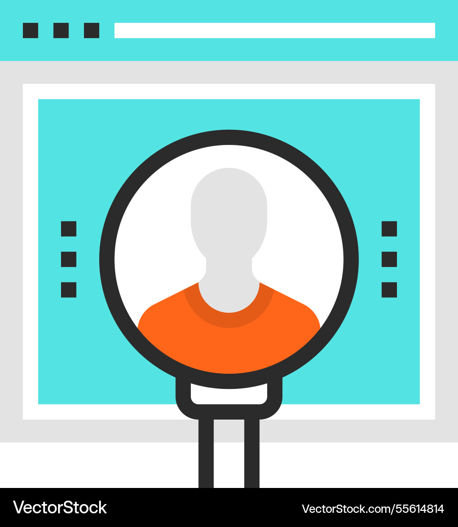 Find your friends flat line web icon concept Vector Image