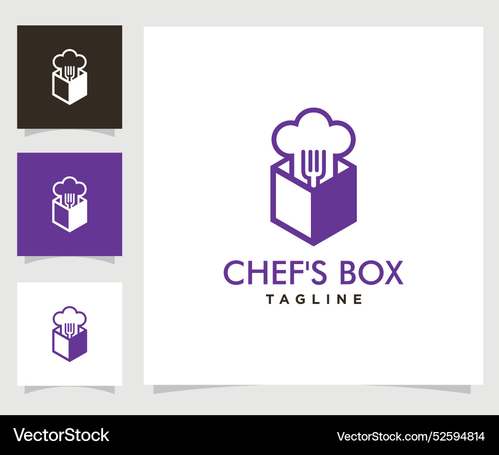 Logo icon simple chef food box Royalty Free Vector Image