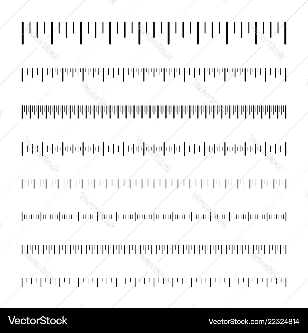 Measurement scale with black marks ruler Vector Image