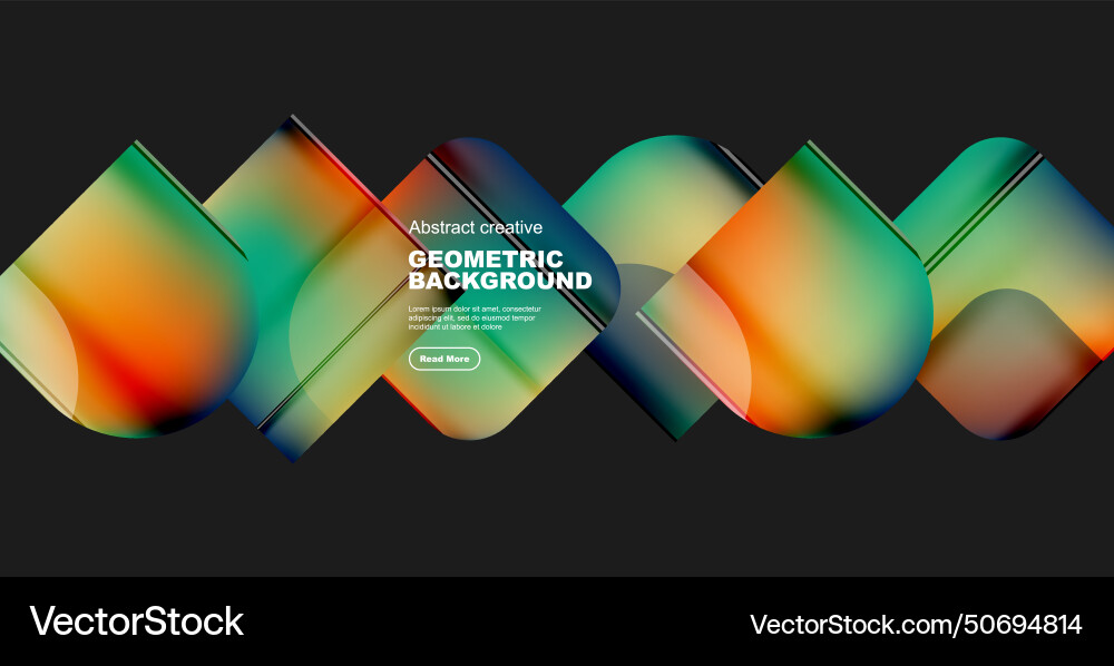 Round square geometric abstract background Vector Image