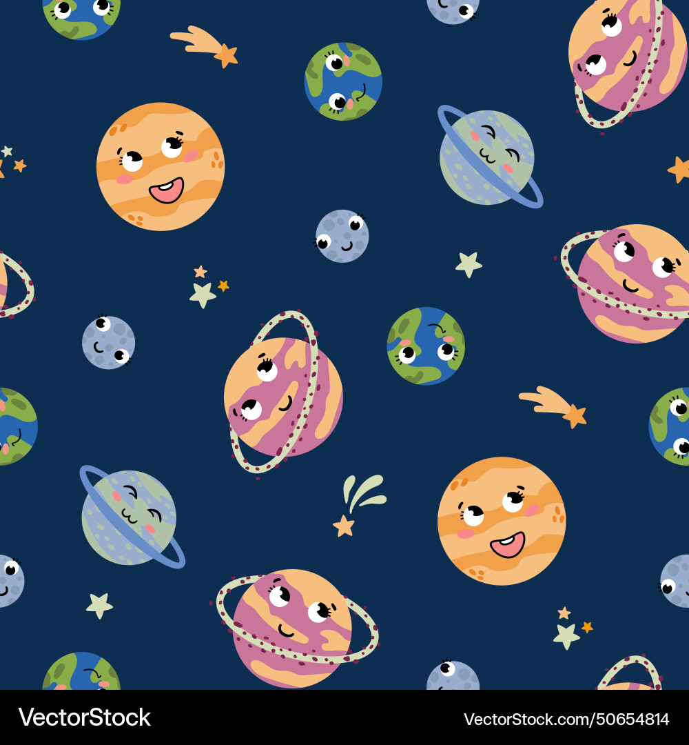 Space seamless pattern Royalty Free Vector Image