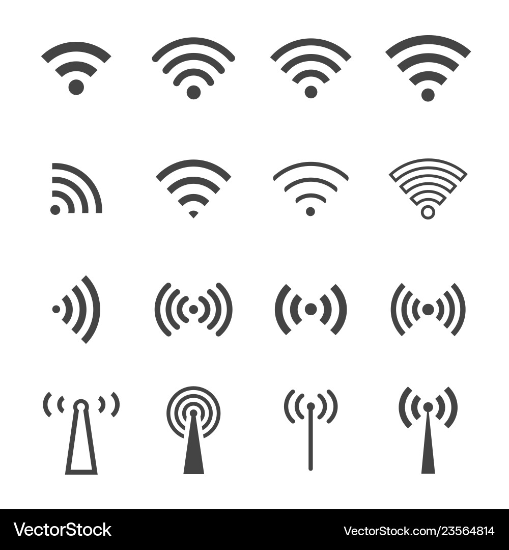 Wireless Network Icons Royalty Free Vector Image