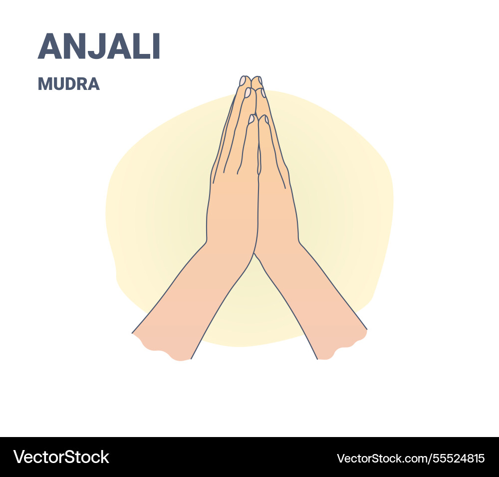 Anjali mudra yoga pose Royalty Free Vector Image