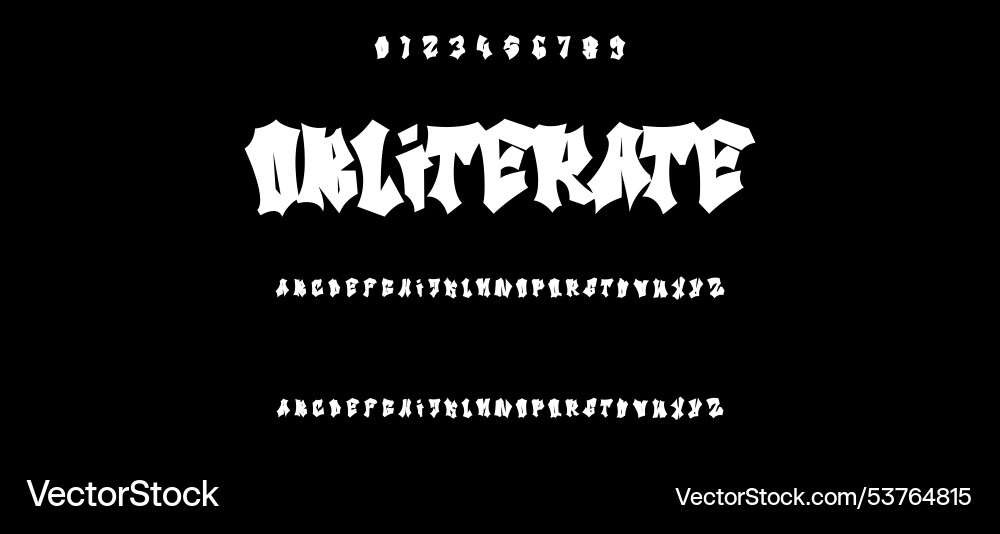 Classic street art graffiti font type alphabet Vector Image