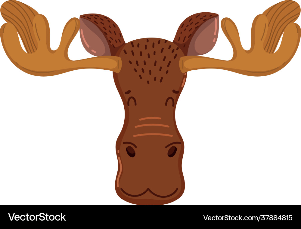 Cute moose head Royalty Free Vector Image - VectorStock