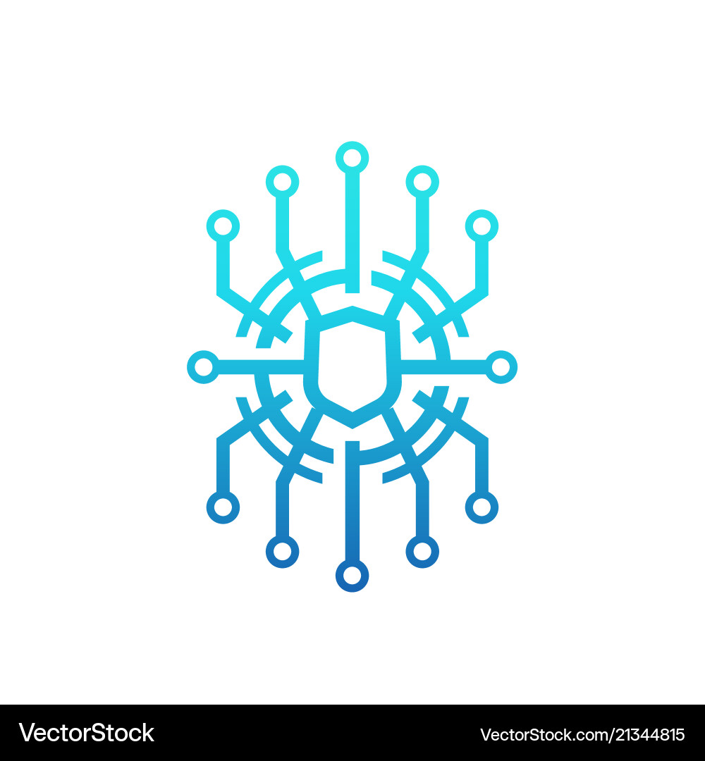 Cybersecurity Shield Icon Royalty Free Vector Image