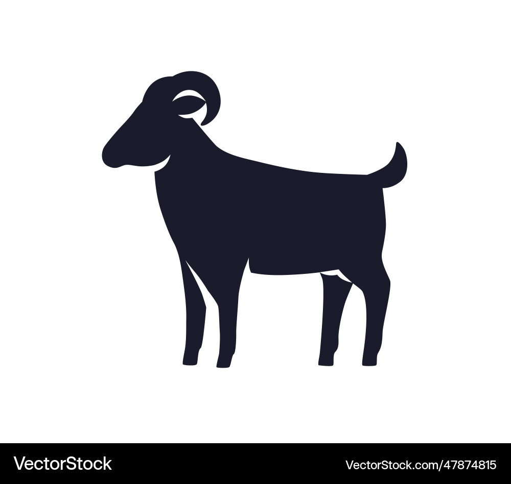 Goat profile silhouette animal shadow black Vector Image
