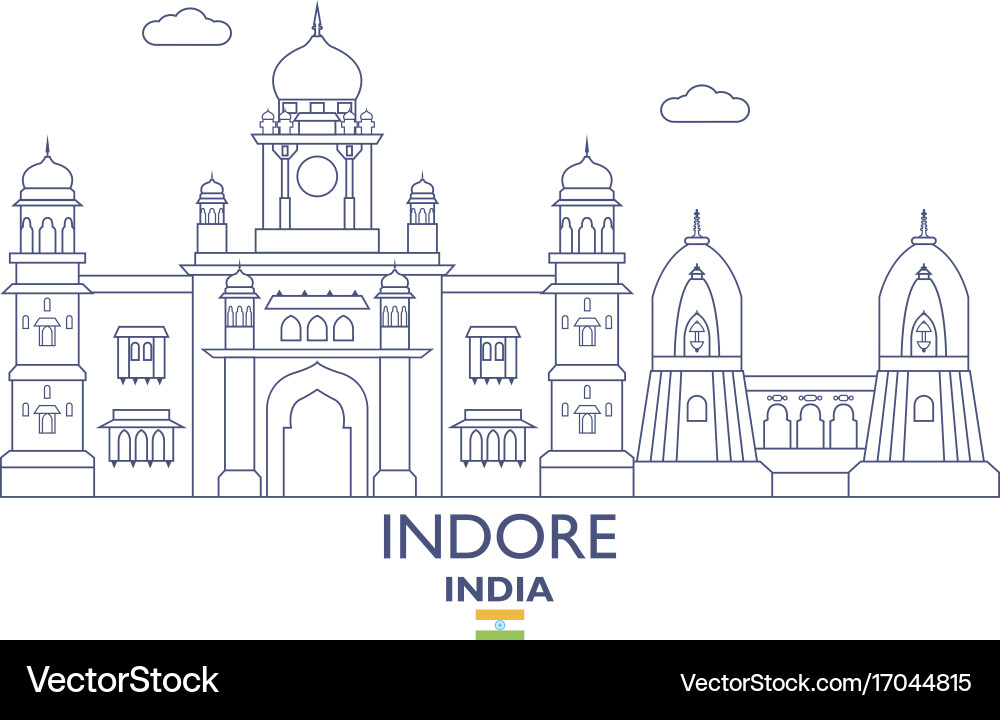 Indore city skyline Royalty Free Vector Image - VectorStock