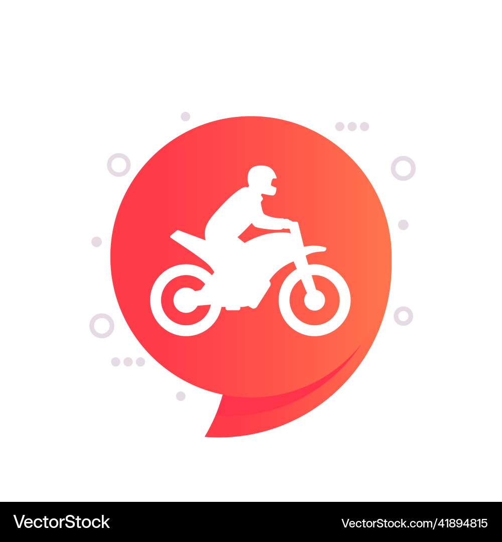 Motocross icon with a motorcycle Royalty Free Vector Image