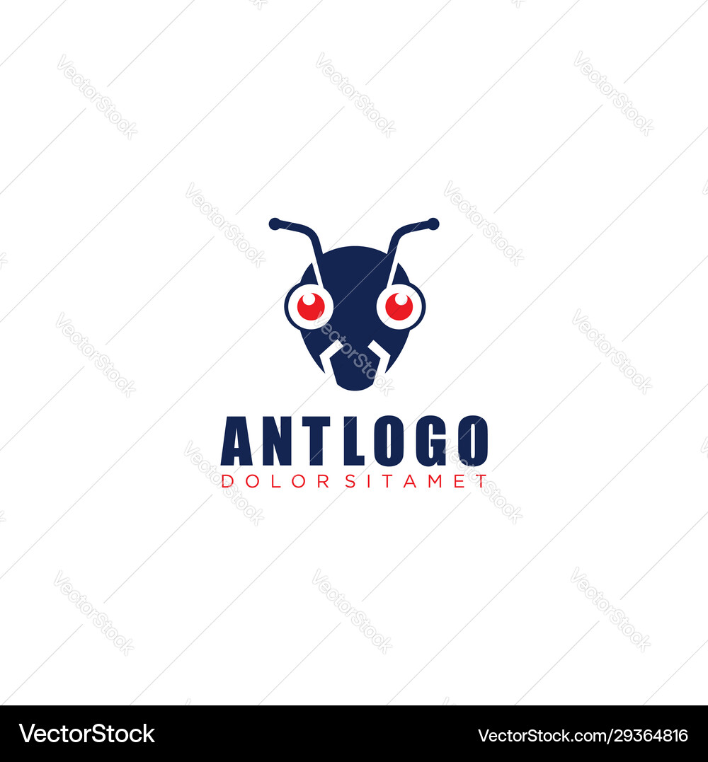 Ant mask logo template Royalty Free Vector Image
