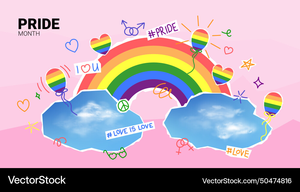 Banner for pride month Royalty Free Vector Image