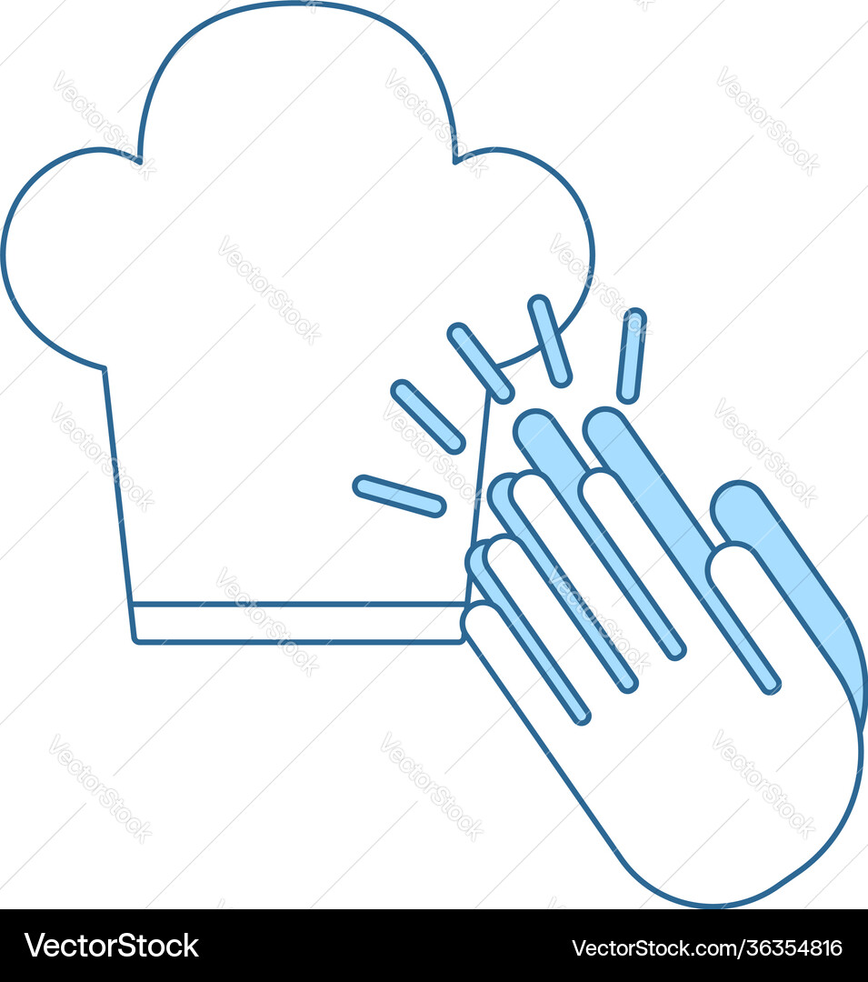 Clapping palms to toque icon Royalty Free Vector Image