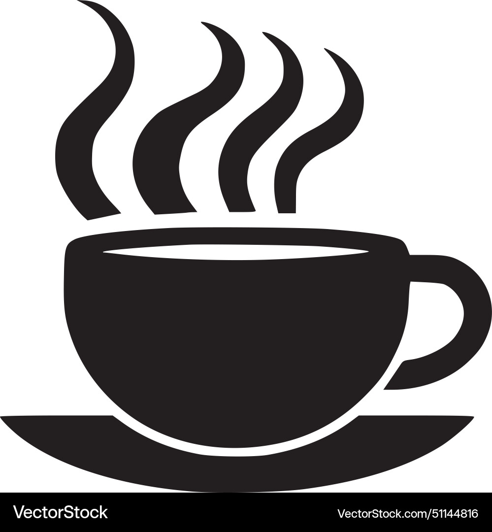 Coffee - minimalist and flat logo Royalty Free Vector Image