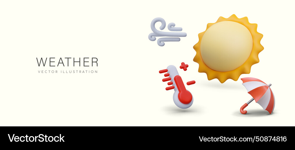 Creative weather concept in cartoon style sun Vector Image