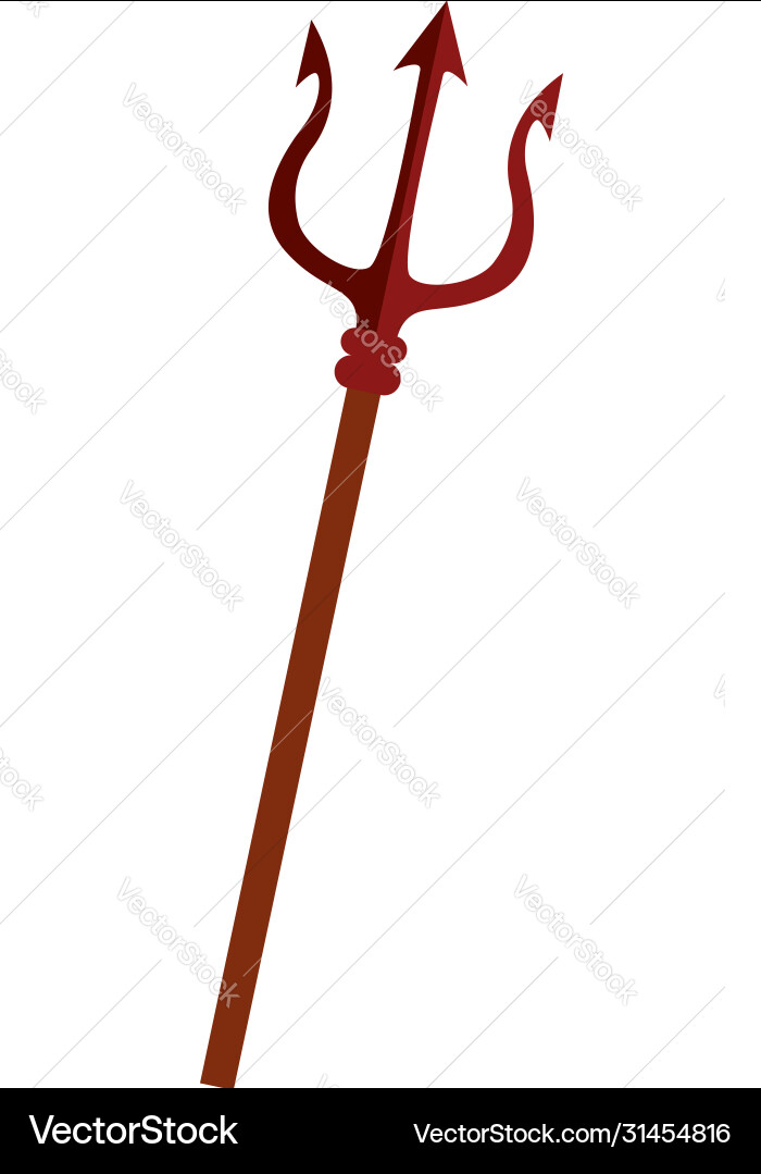 Devil trident on white background Royalty Free Vector Image