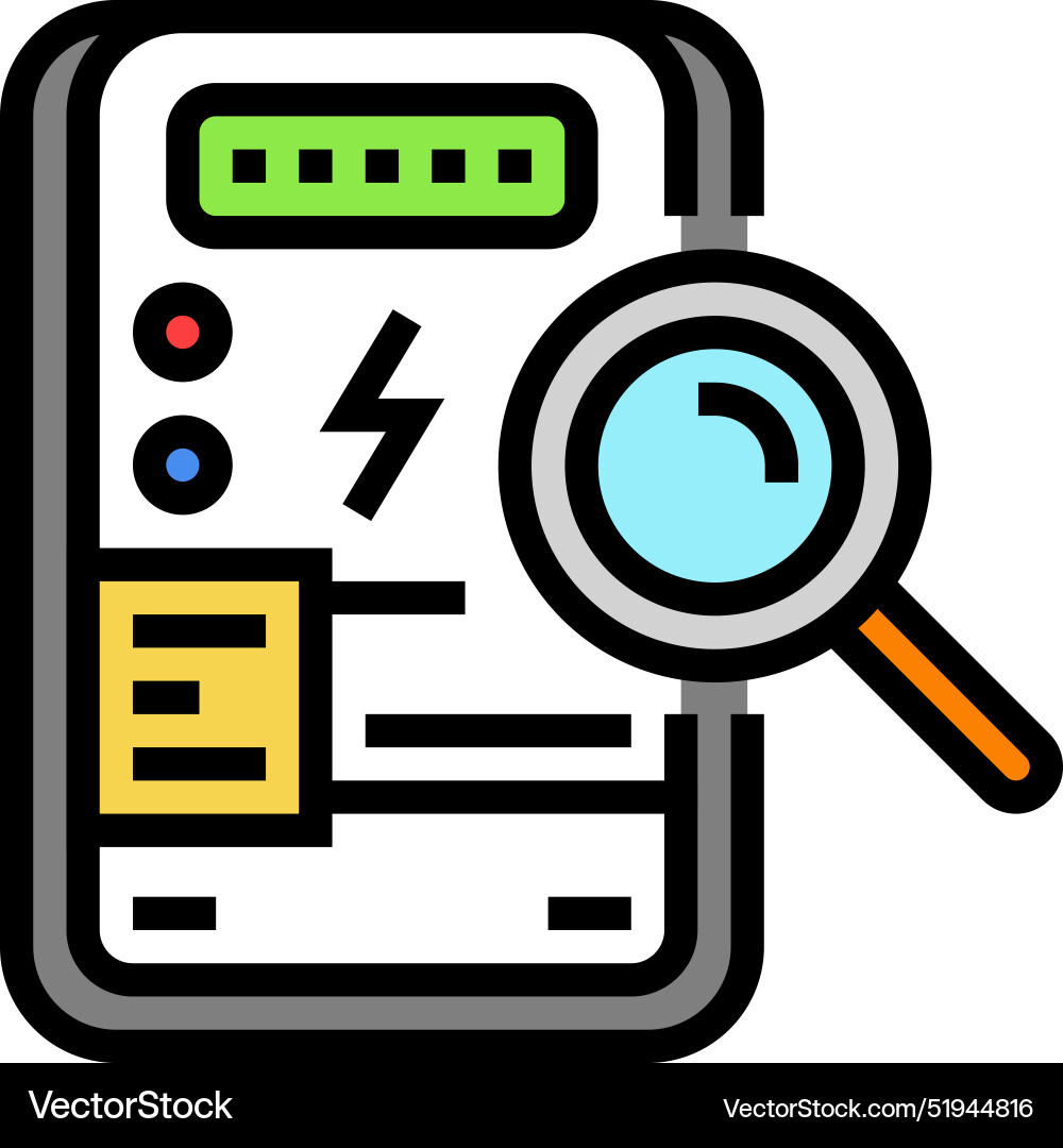 Energy consumption analysis color icon Royalty Free Vector