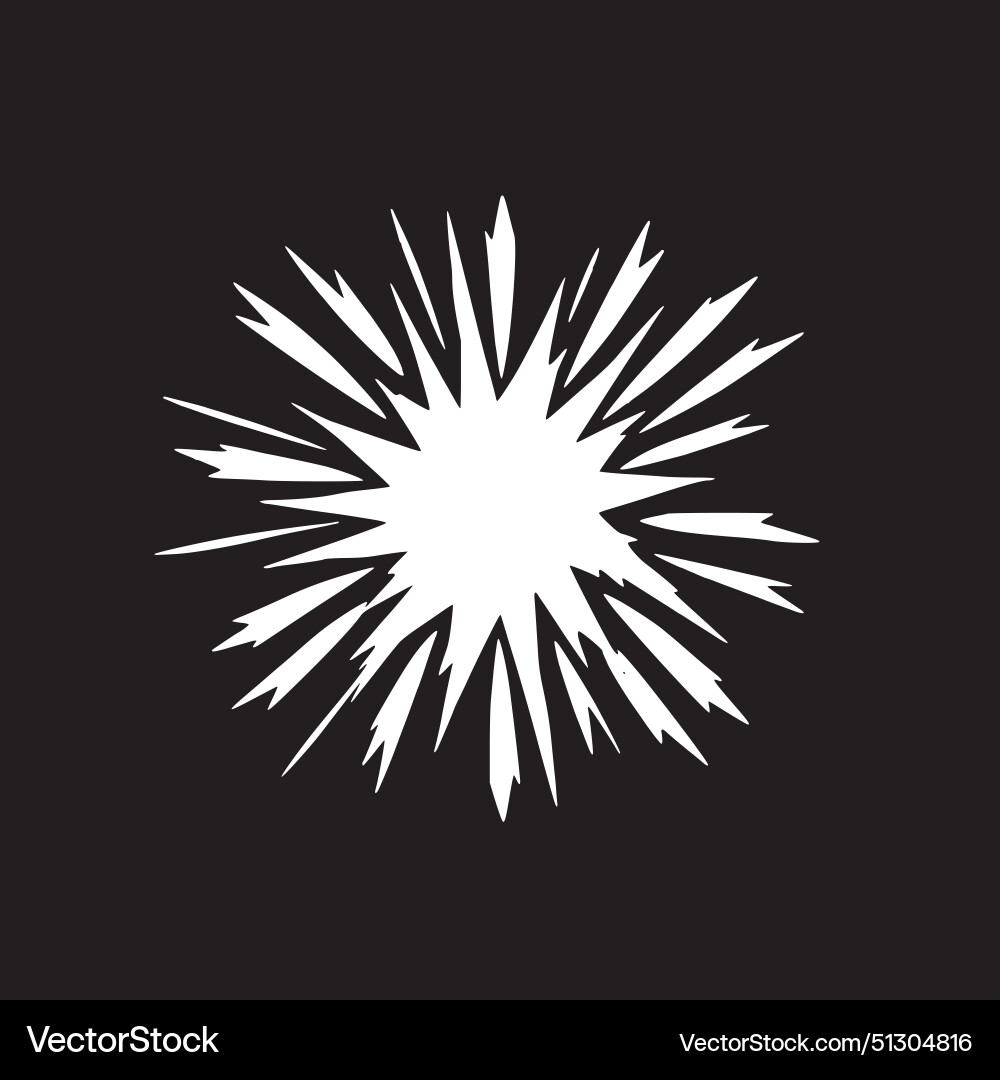 Explosion - black and white isolated icon Vector Image