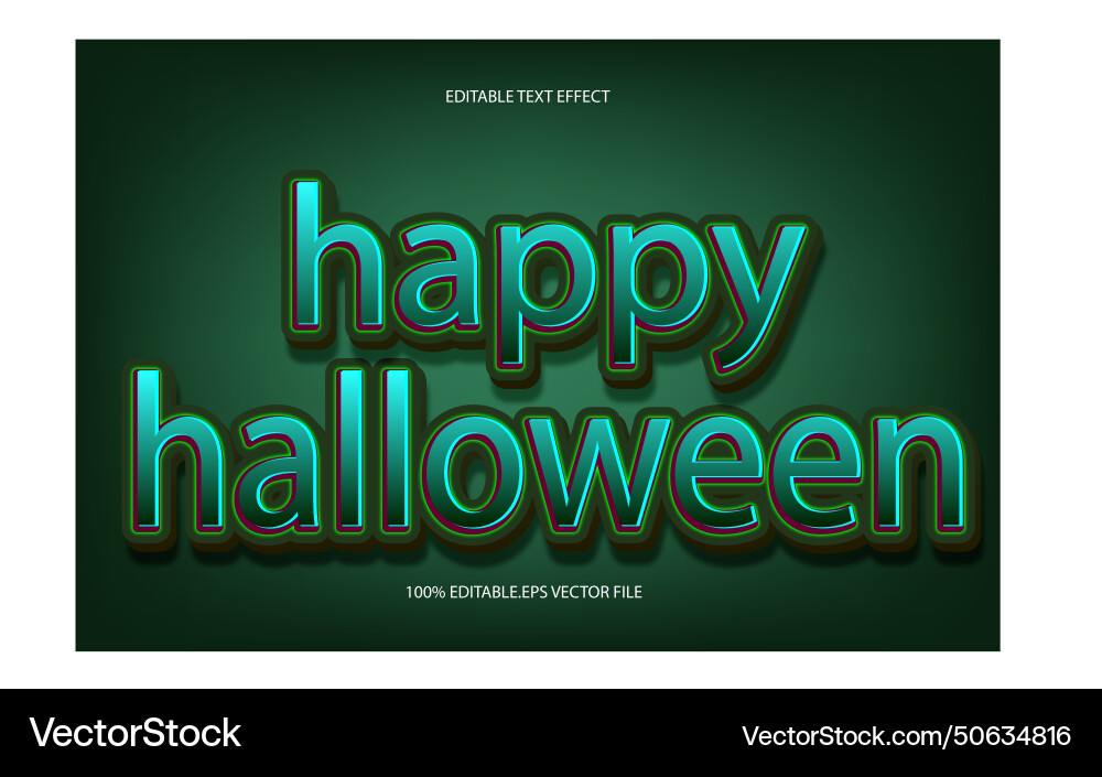 Happy halloween editable text effect 3d emboss Vector Image