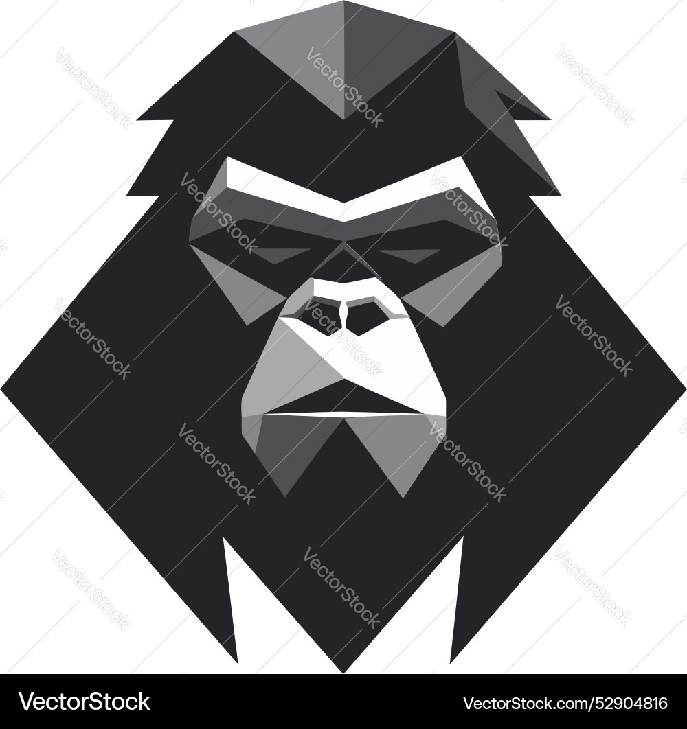 Iconic primate majesty black art gorilla Vector Image