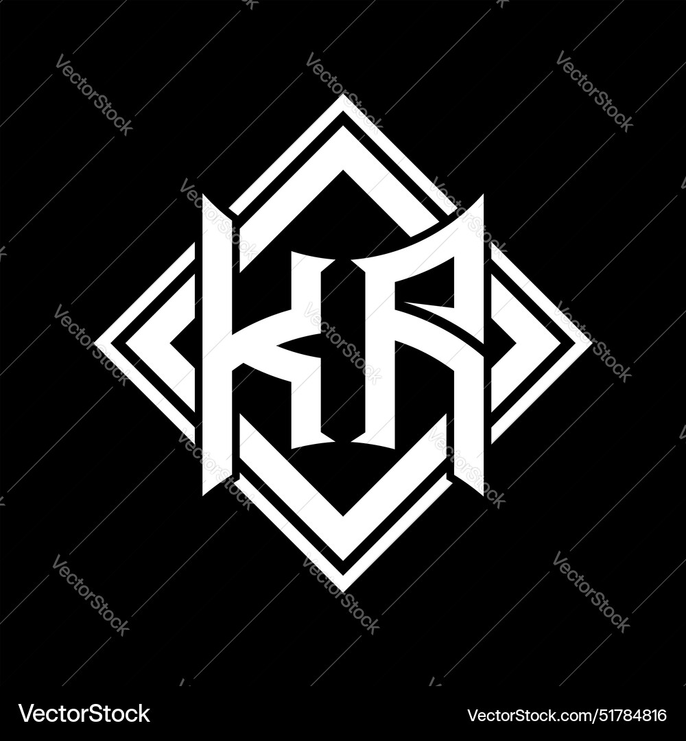 Ka letter logo abstract shield shape with square Vector Image