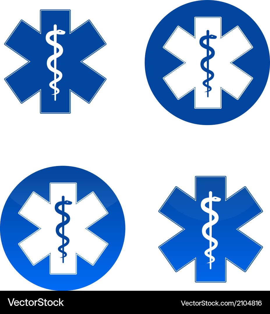 Medical star symbols Royalty Free Vector Image