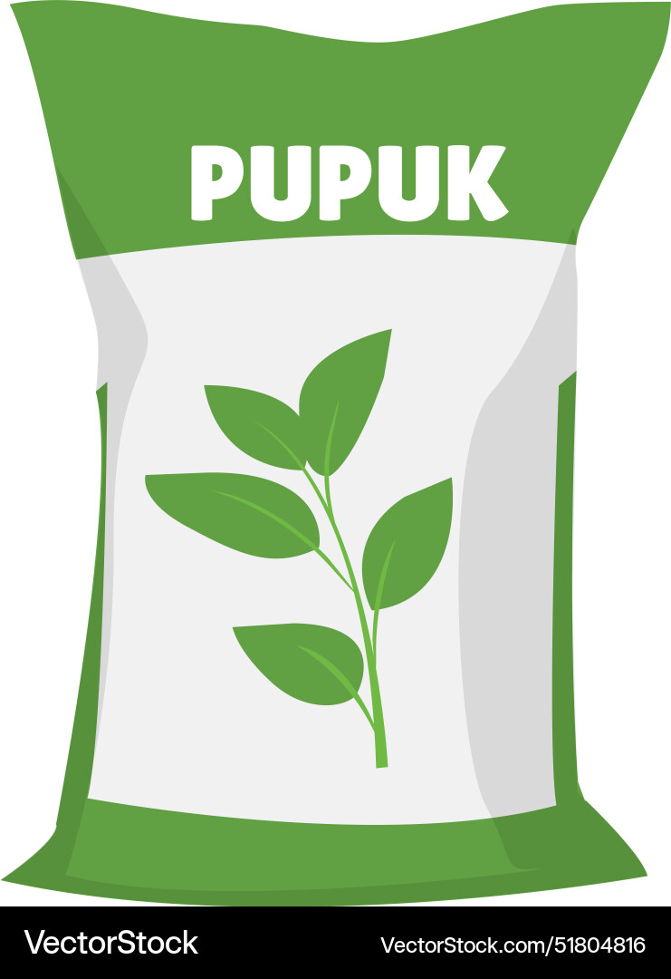 Plant fertilizer sack cartoon Royalty Free Vector Image