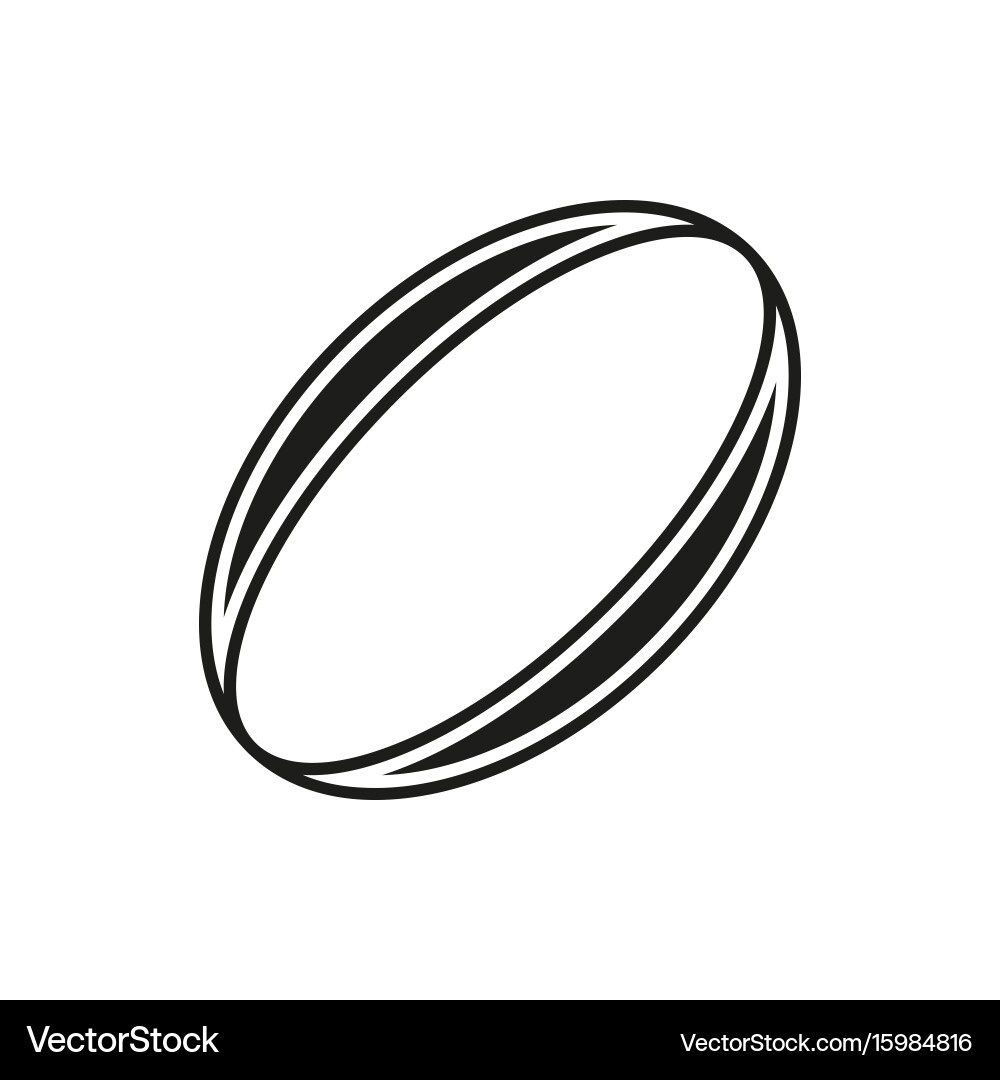 Rugby ball icon on white background Royalty Free Vector