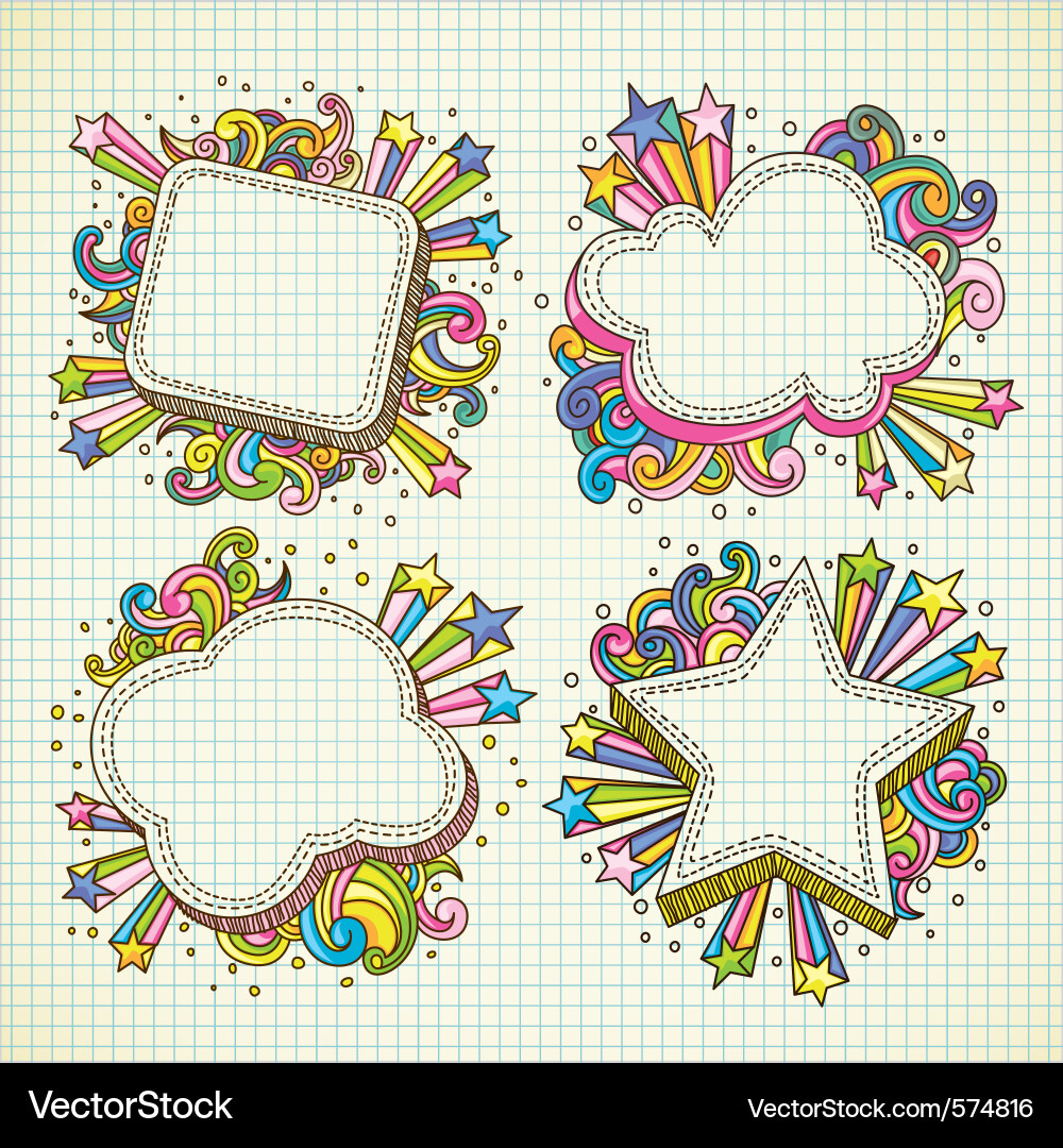 Set of abstract frame doodle Royalty Free Vector Image