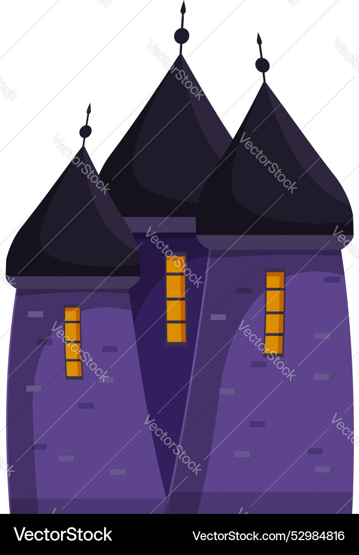 Spooky castle glowing in the dark night Royalty Free Vector