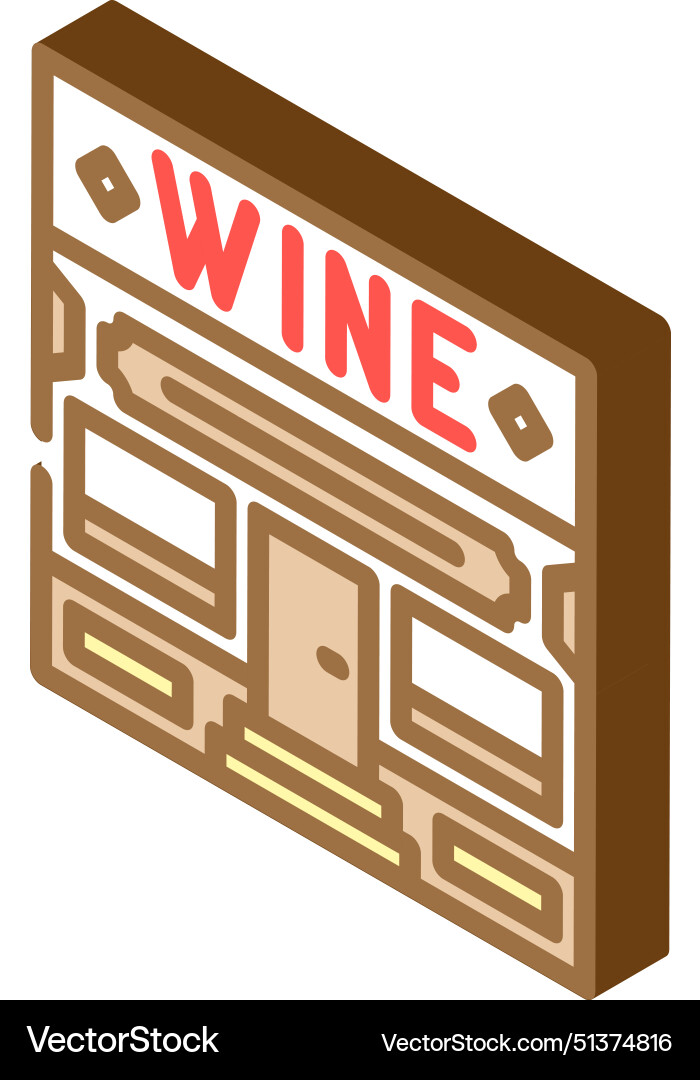 Wine bar street cafe isometric icon Royalty Free Vector