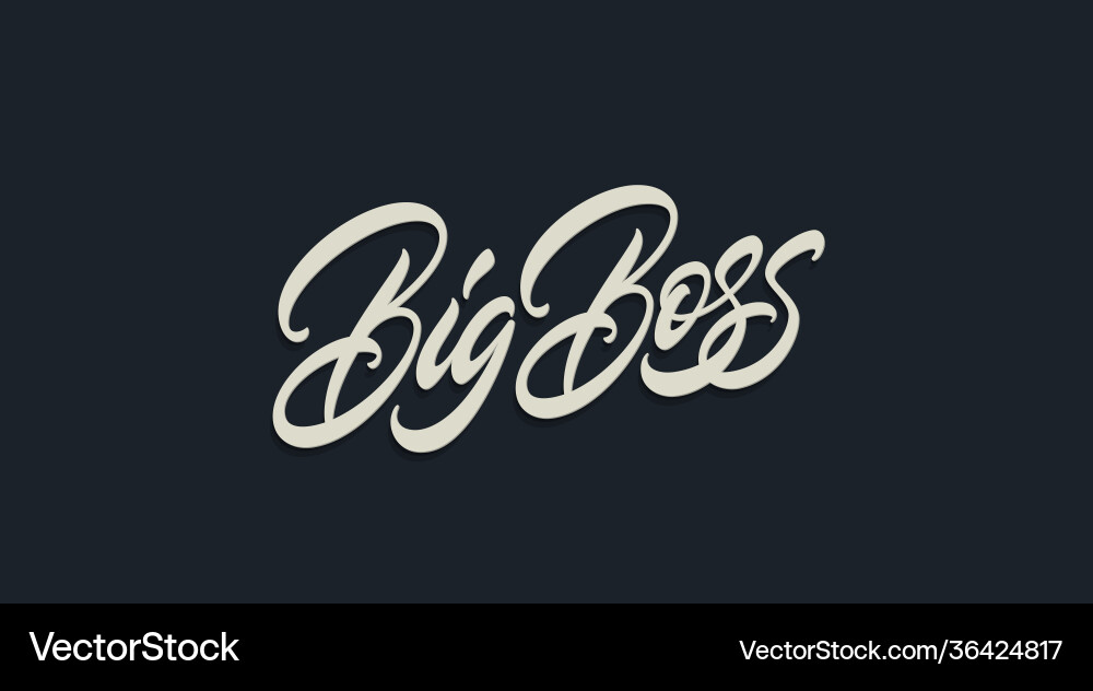 Big boss hand lettering Royalty Free Vector Image