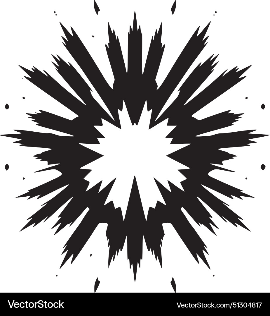Explosion - black and white isolated icon Vector Image