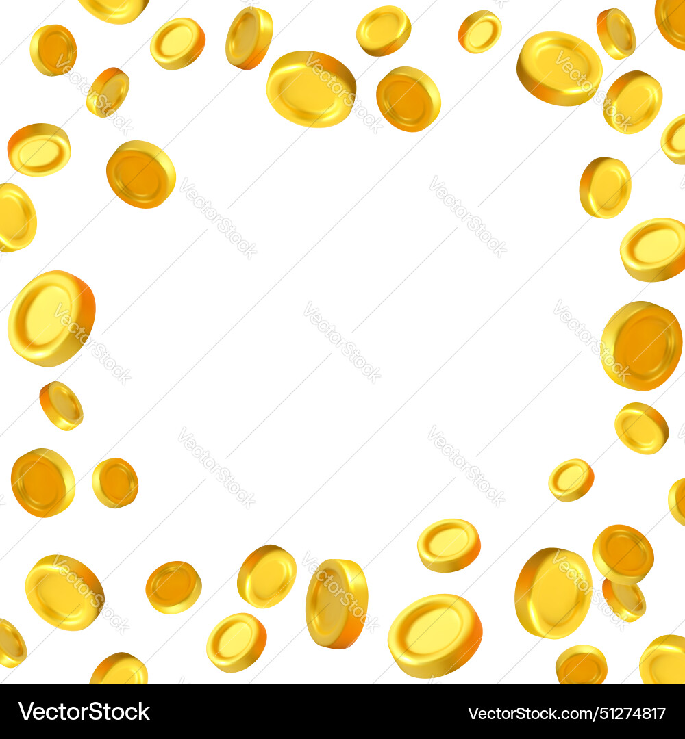 Falling coins 3d background Royalty Free Vector Image