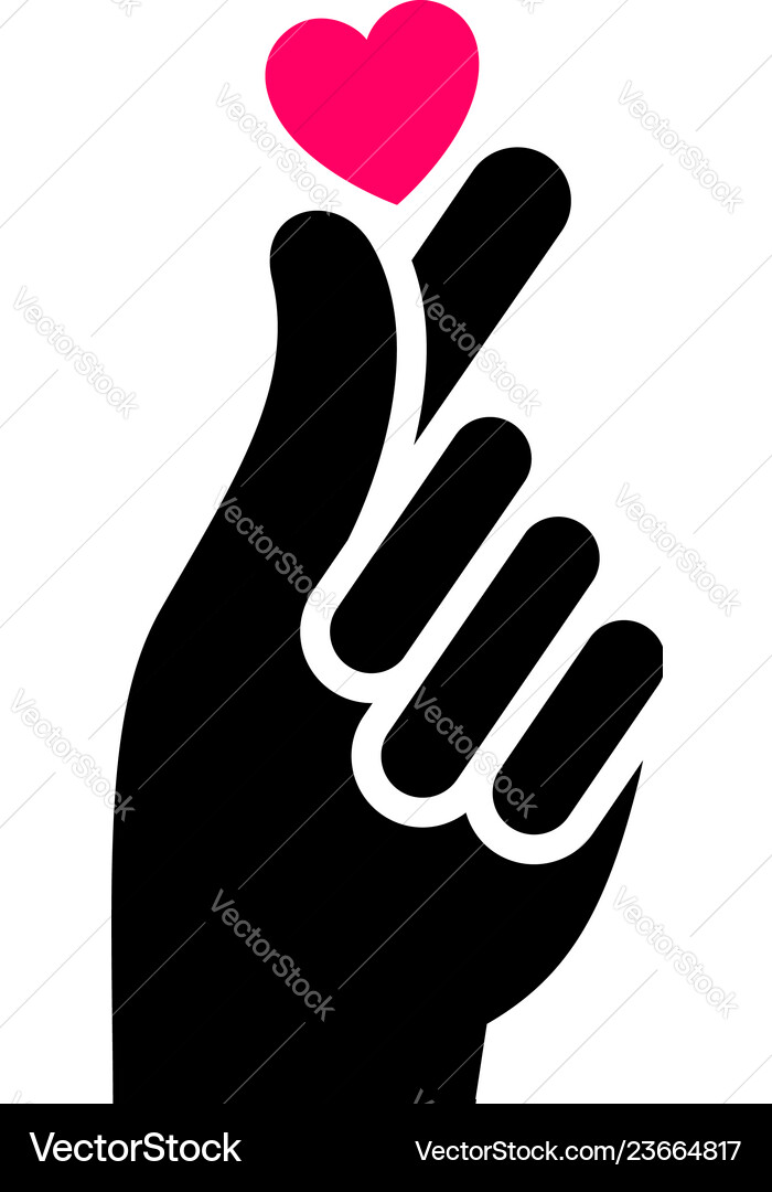 Hand mit Herz neue Ikone zweifarbige Silhouette Vektorbild