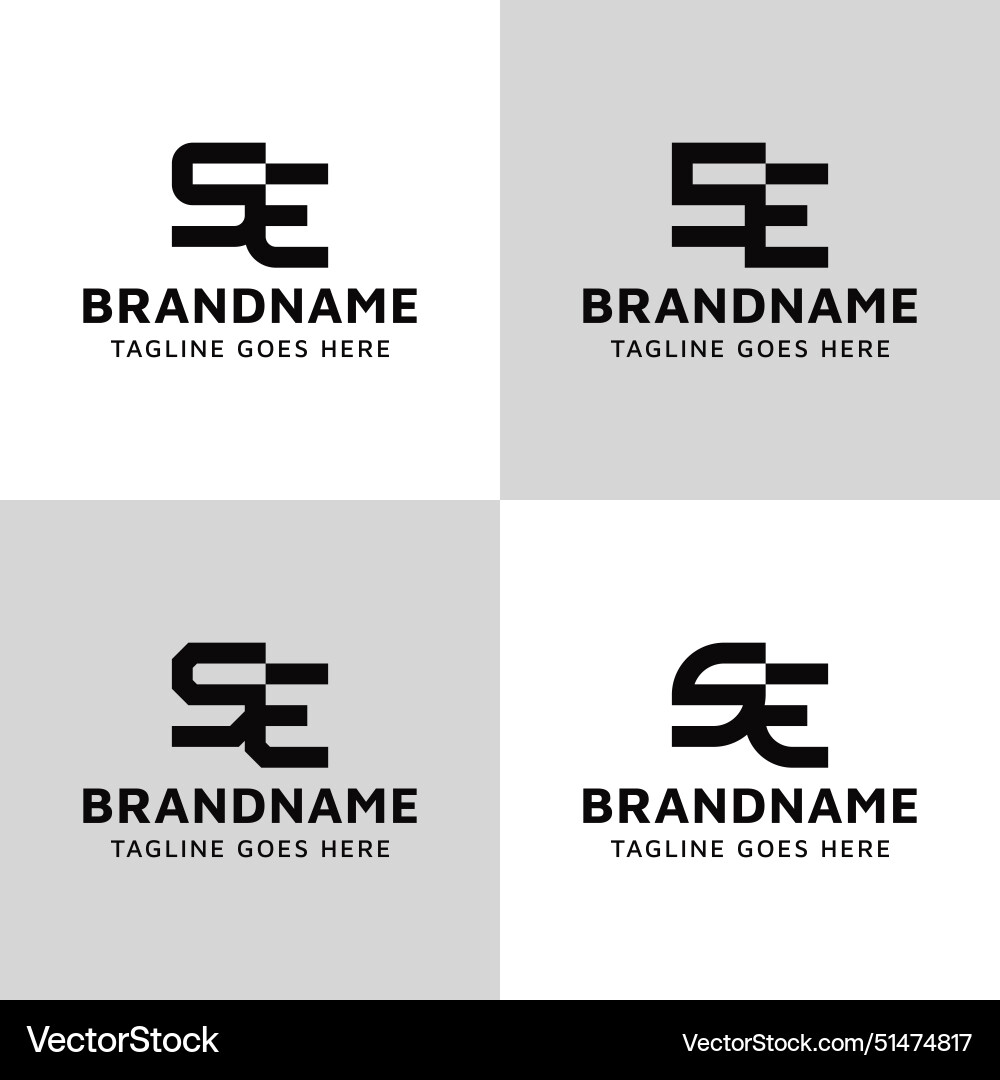 Letters se monogram logo set suitable for any Vector Image
