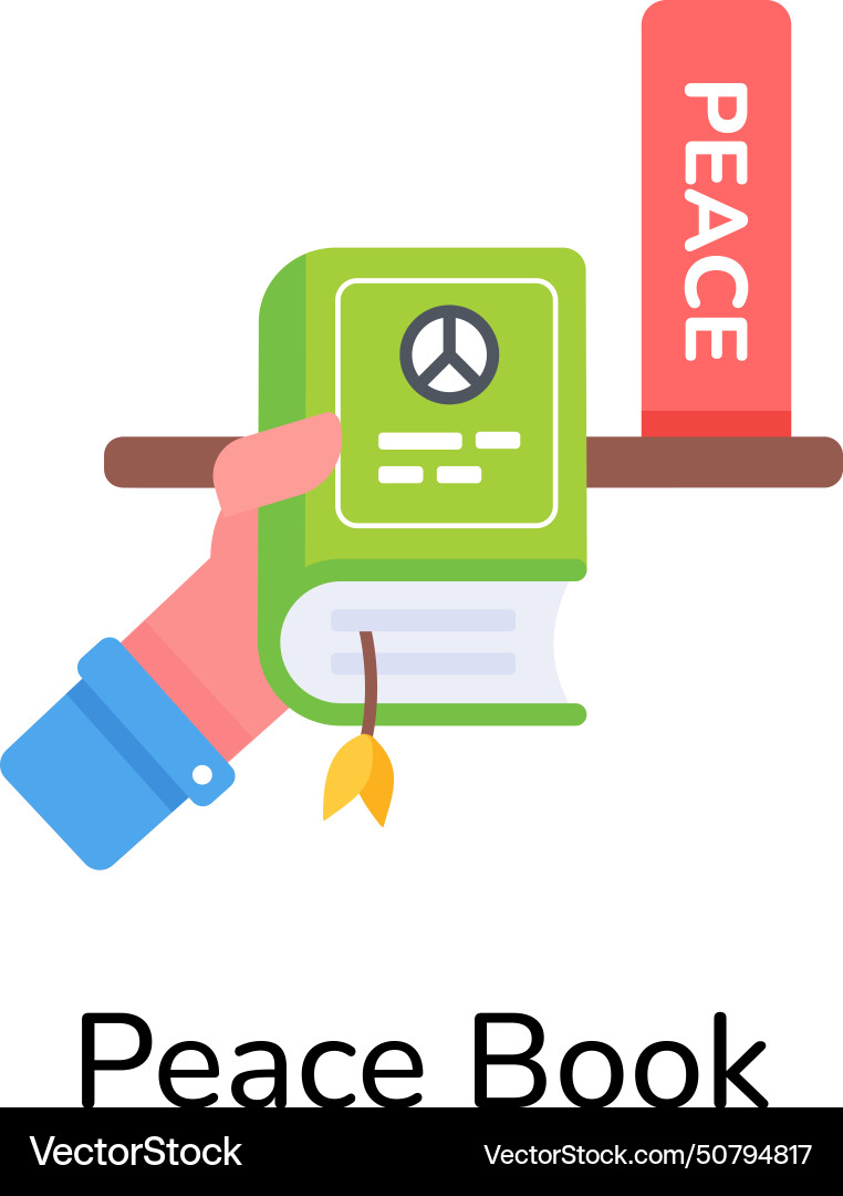 Peace book Royalty Free Vector Image - VectorStock