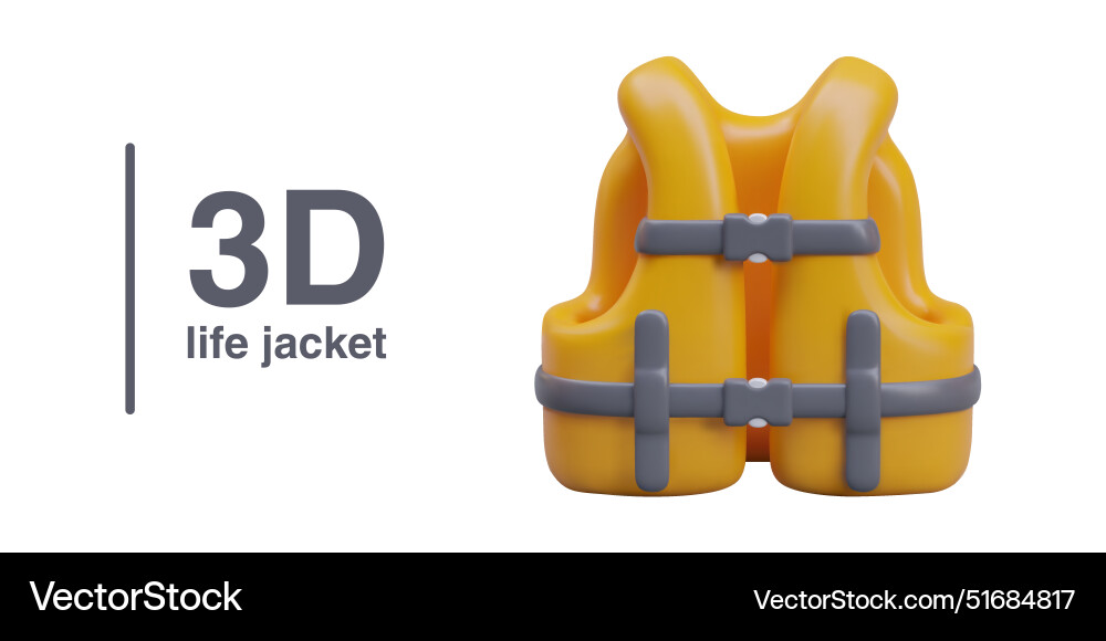 Placard with realistic life jacket black Vector Image