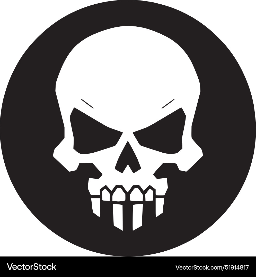 Skull - minimalist and flat logo Royalty Free Vector Image