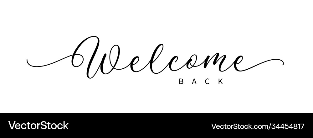 Welcome Back Hand Lettering Royalty Free Vector Image