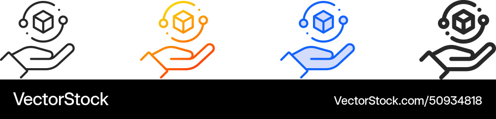 Big data iconthin linear gradient blue stroke Vector Image