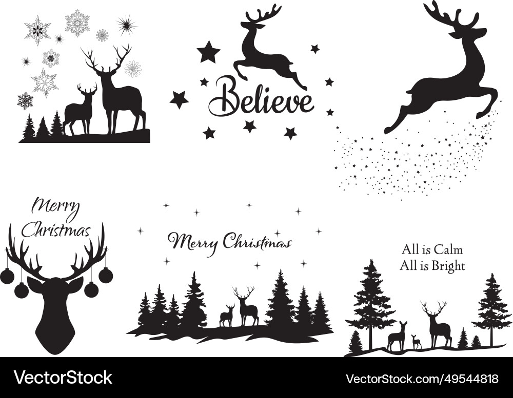 Christmas reindeer Royalty Free Vector Image - VectorStock
