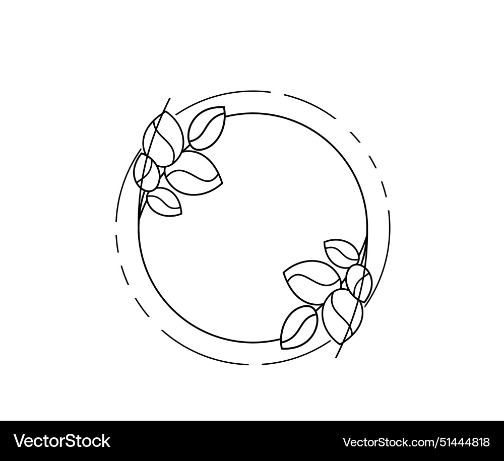 Circle leaf frame logo Royalty Free Vector Image