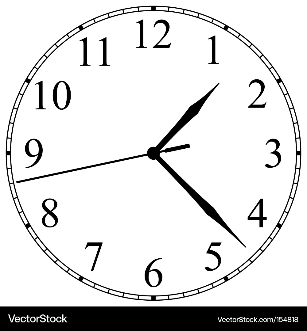 Clock Face with Arabic Numerals Royalty Free Vector Image