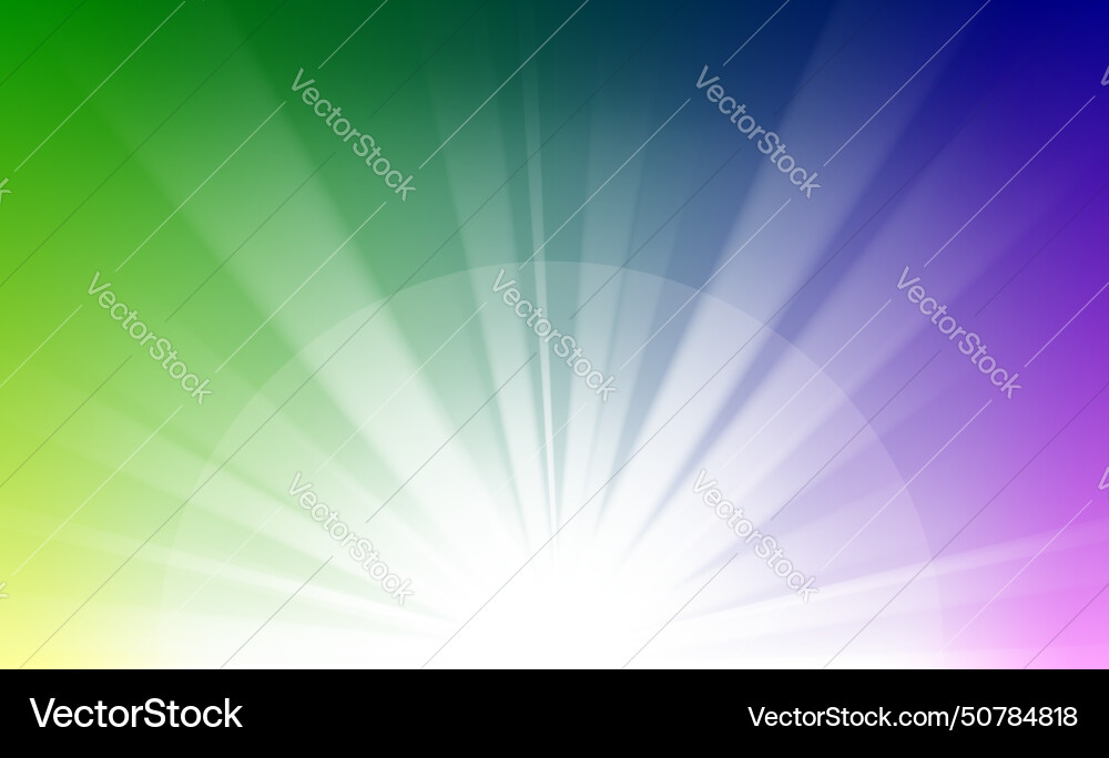 Colorful rays rising from horizon background Vector Image