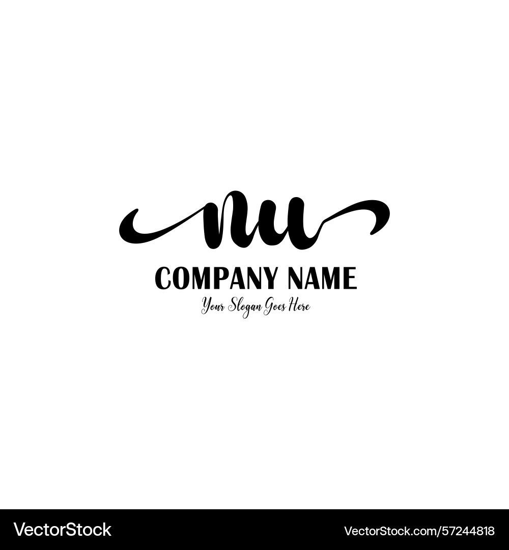 Elegant nu initial logo designs with modern Vector Image