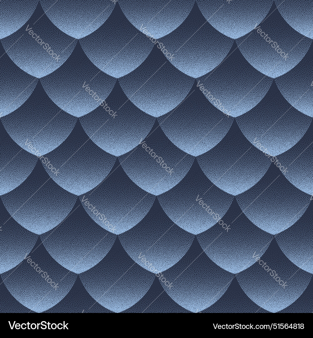 Fish scale seamless pattern trend blue whimsical Vector Image