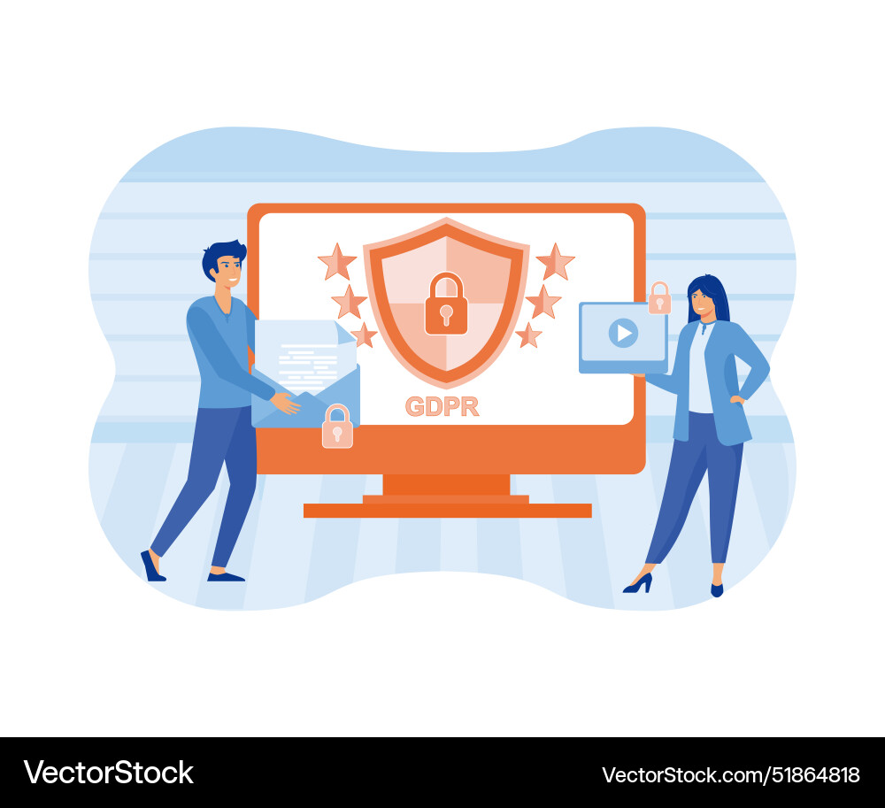 General privacy regulation for protection Vector Image